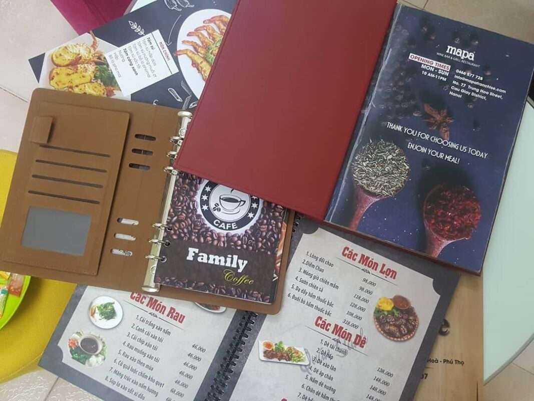 In menu bìa cứng cao cấp, giá rẻ lấy ngay cao cấp, giá rẻ tại tphcm ...
